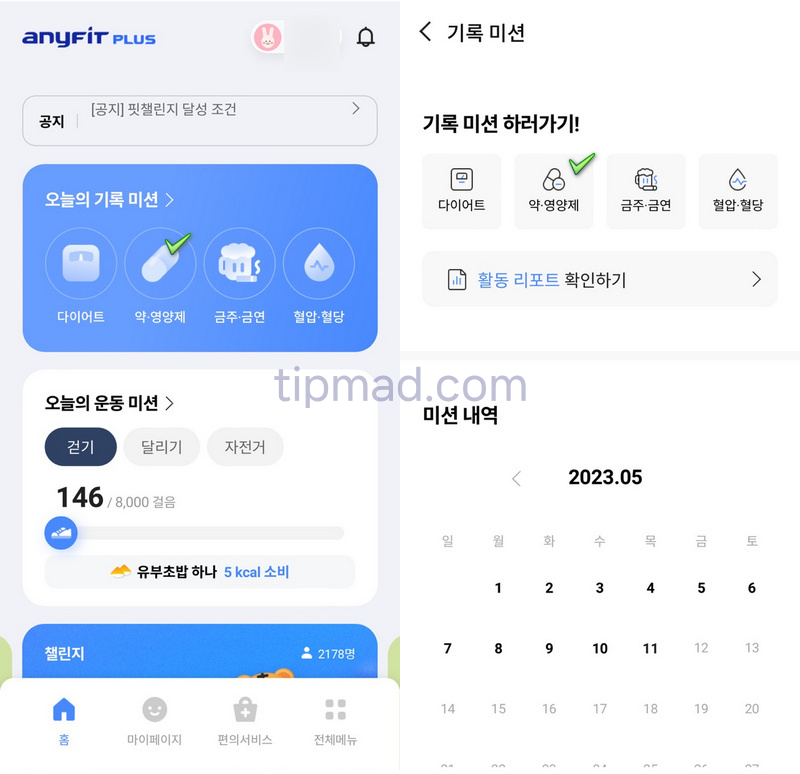삼성화재 애니핏 포인트 적립 방법 | 애니핏플러스 앱테크 - TIPMAD